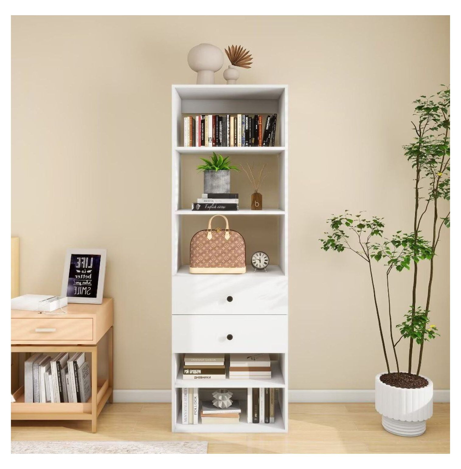 Modular Closet System 70.2"H, Wooden Closet Organizer with Drawers ...