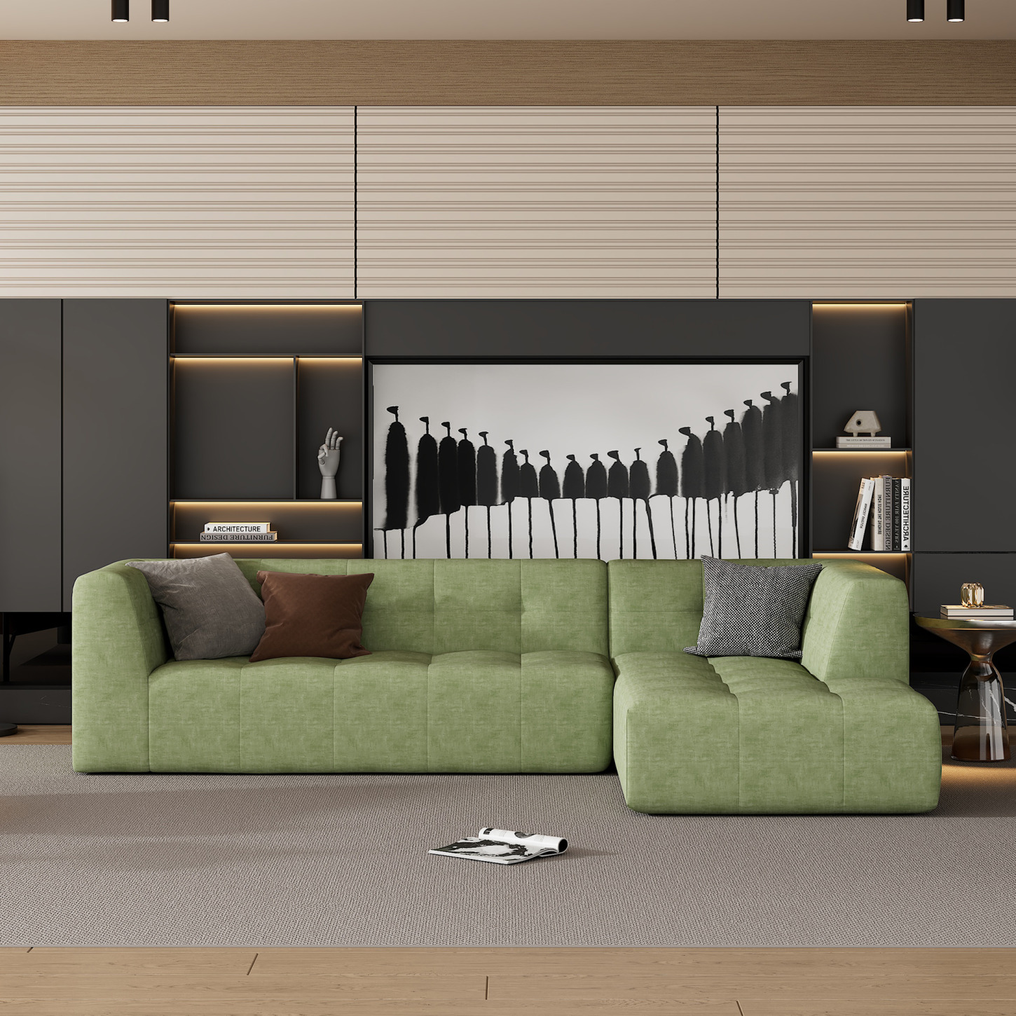 Modular Combination Living Room Sofa Set,Modern Minimalist L-Shaped ...