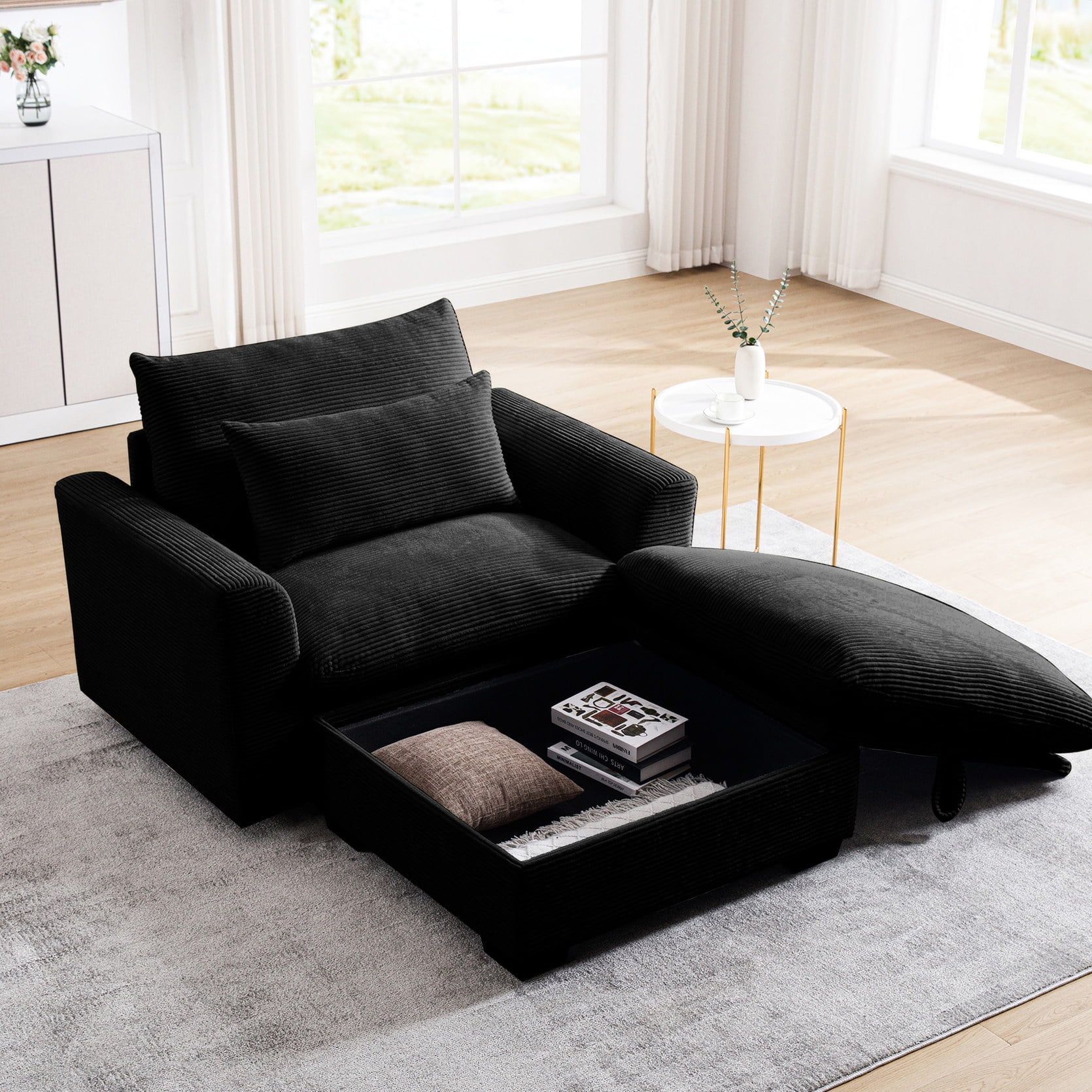 Modular Corduroy Couch with Storage Feature / Keep Your Living Area ...