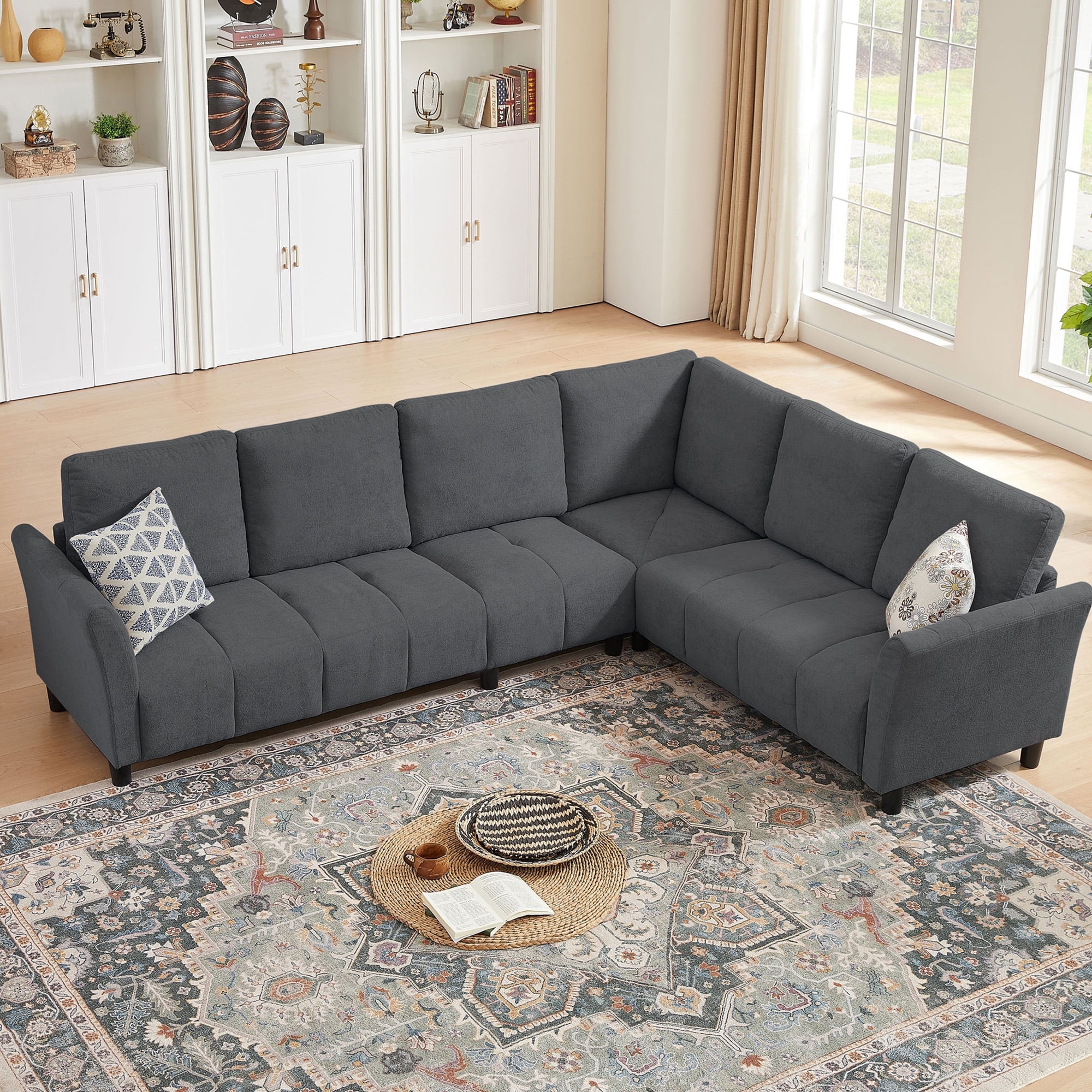 Jarenie Tornama Modular Sectional Sofa with Storage, 4-Seat U-Shaped ...