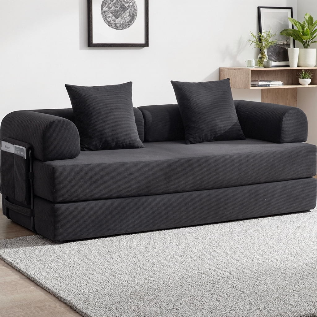 Modular Foldable Compressed Sofa with Metal Frame, 2-Seater Couch ...