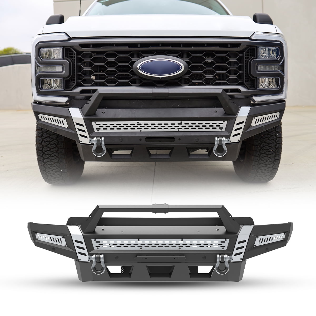 Modular Front Bumper & Side Wings & Bull Bar & Winch Plate + Trim Panel ...