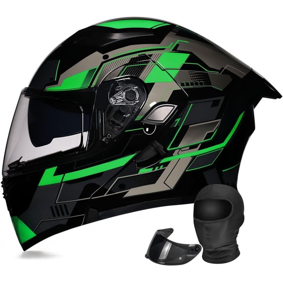 Modular Full Face Motorcycle Generic DOT Approved with Dual Visor Sun ...