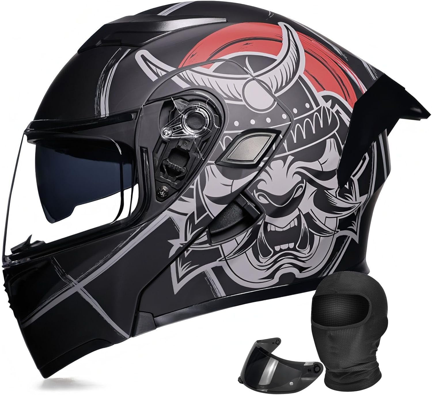 Modular Full Face Motorcycle Generic DOT Approved with Dual Visor Sun ...
