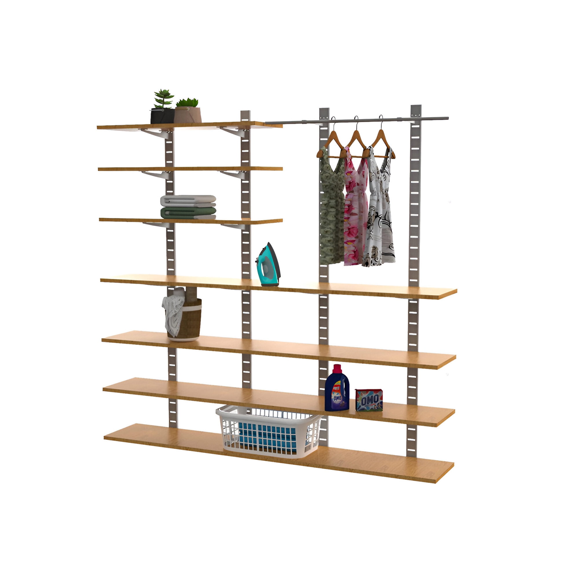 Modular Garage / Laundry Room / Pantry Shelving System 91" High with 11 ...