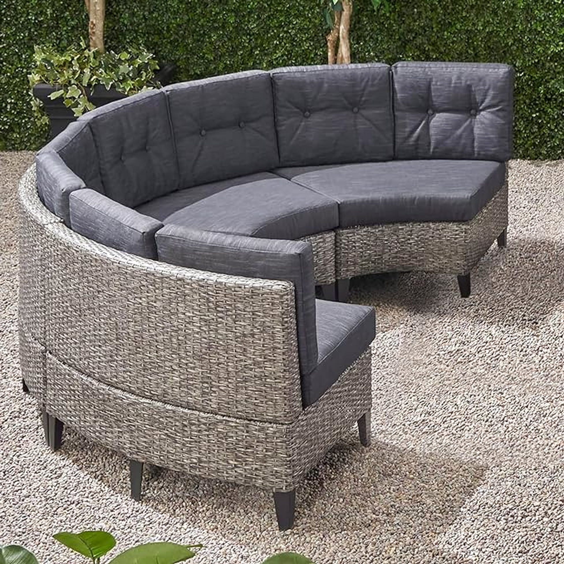 Modular Half-circle 4 Seater Outdoor Furniture With And Water- Padding ...