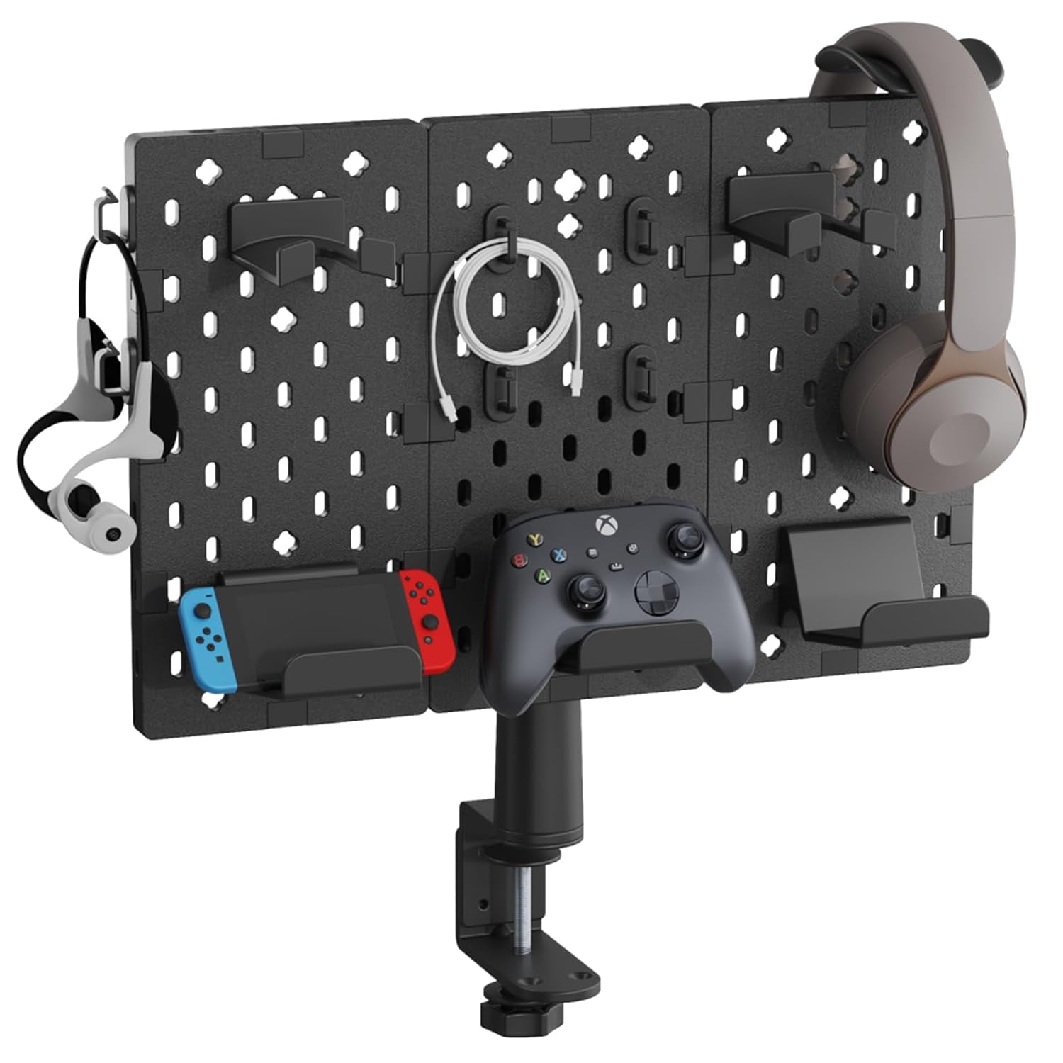Modular Headphone and Controller Holder for Game, Clamp-on Pegboard ...