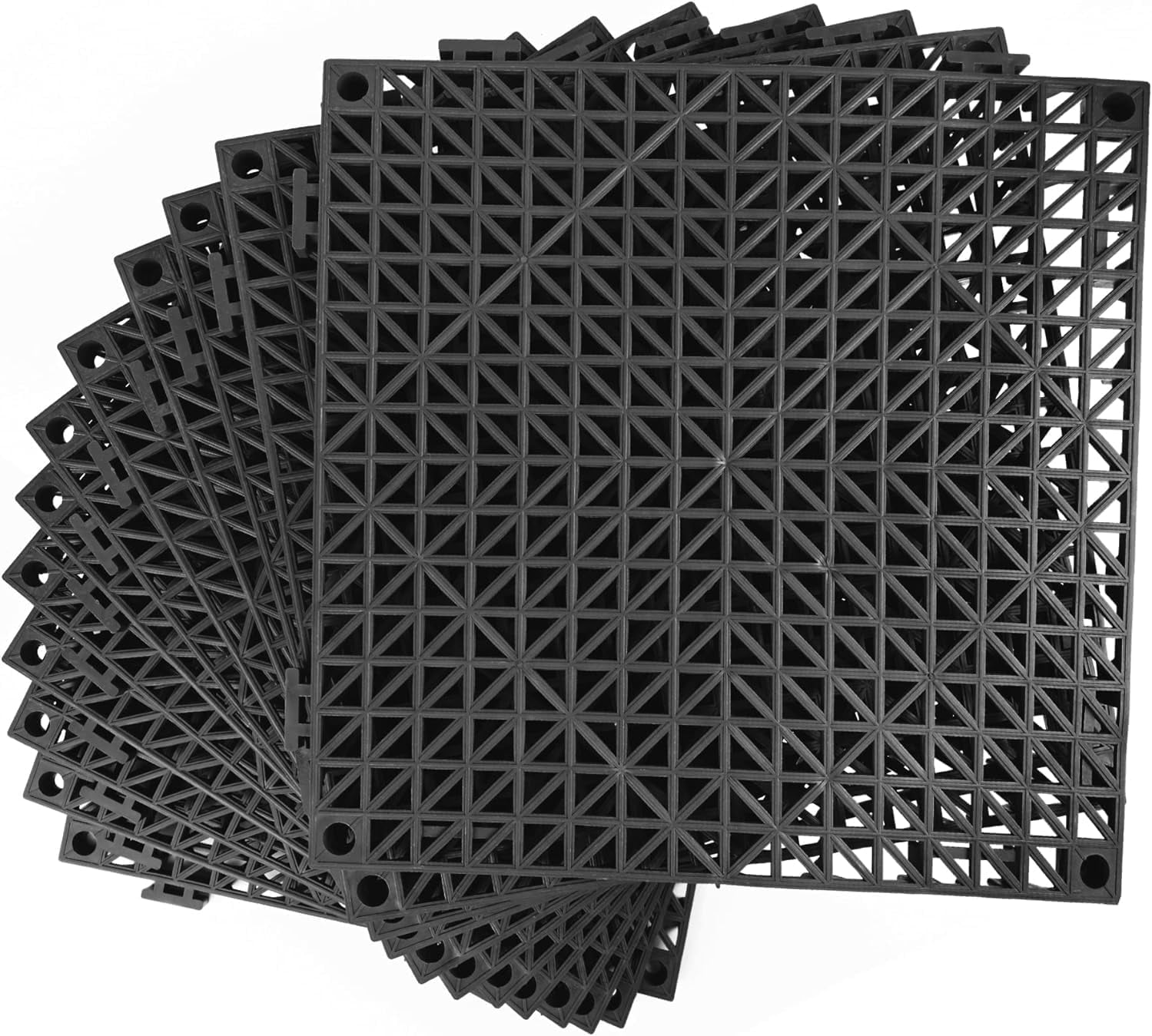 Modular Interlocking Cushion 24 Pack 11.8" x 11.8" Rubber Floor Tiles ...