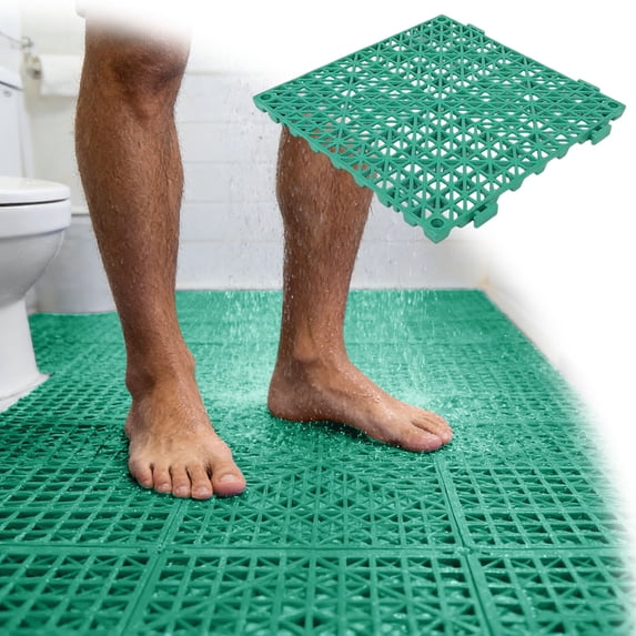 Modular Interlocking Cushion Rubber Floor Tiles, Non Splicing Drainage ...