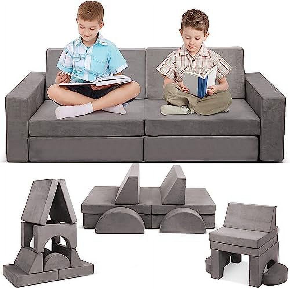 Modular Kids Play Couch, 10PCS Child Sectional Sofa Imaginative ...