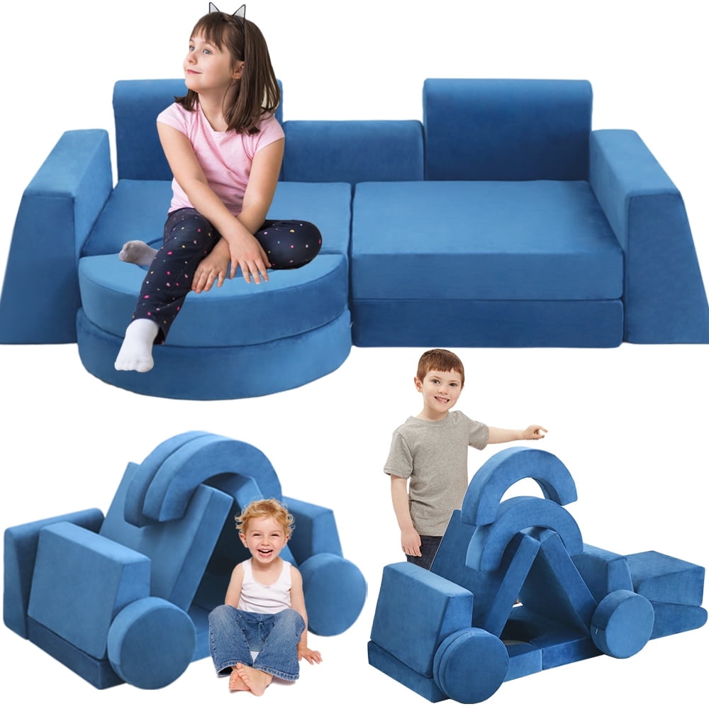 Modular Kids Play Couch Child Convertible Building Fort Sofa and ...