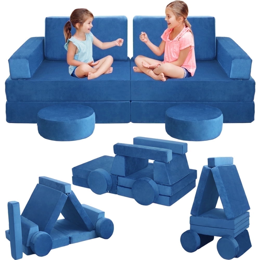 VIXLON Modular Kids Play Couch, Convertible Toddler Sofa, Foam Play ...