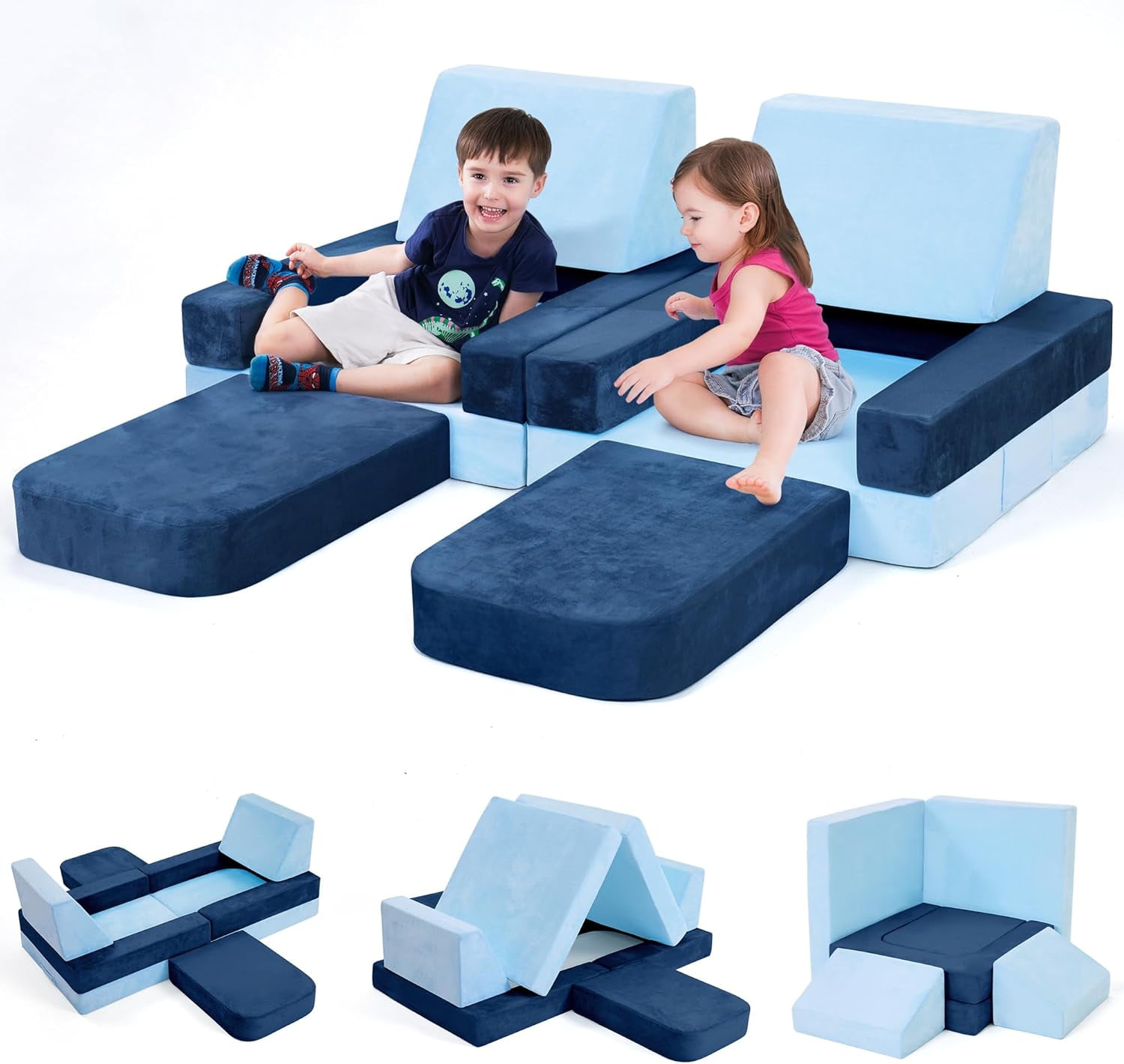Modular Kids Play Couch Convertible - Toddler & Child Sofa DIY ...