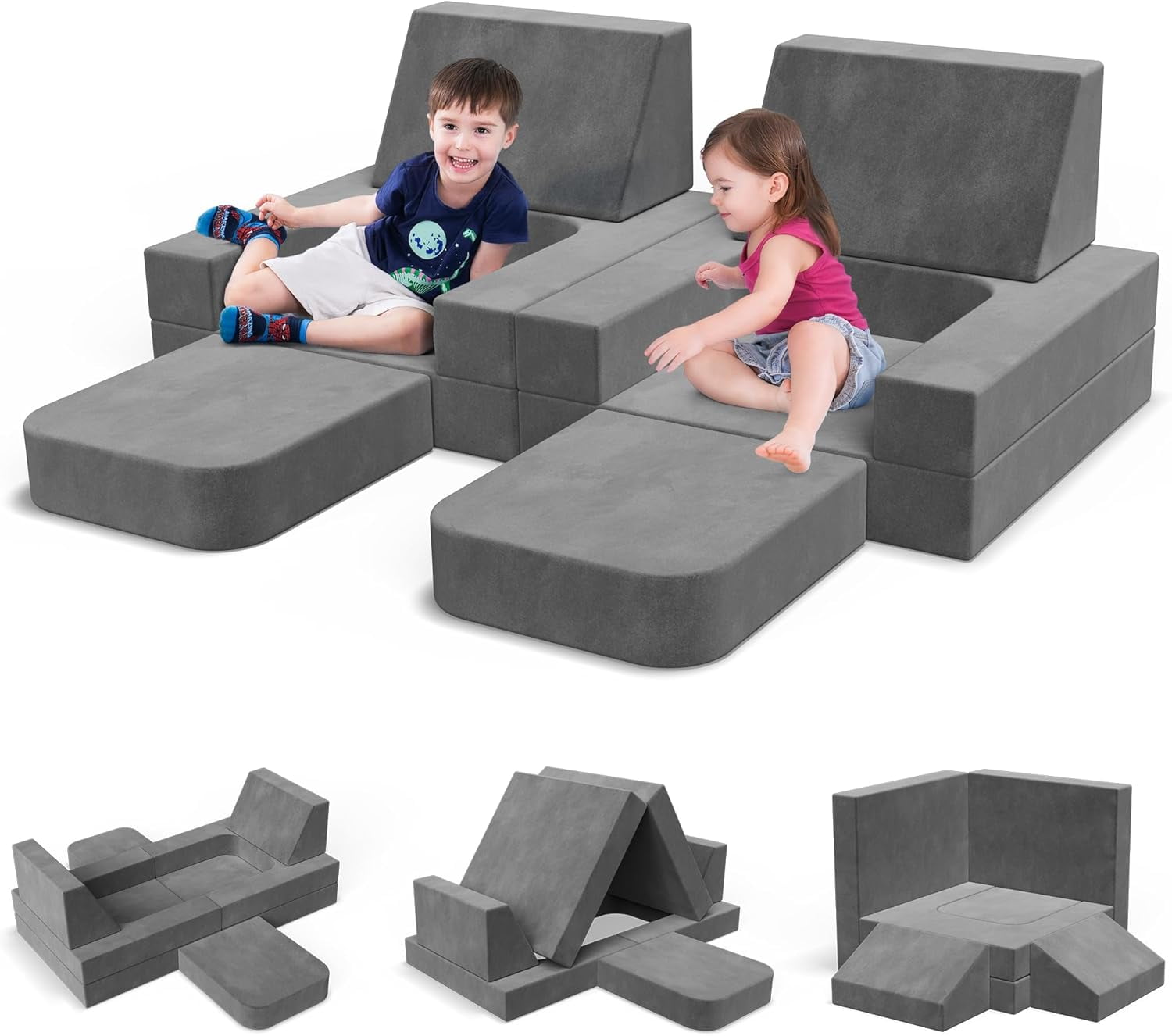 Modular Kids Play Couch Convertible - Toddler & Child Sofa DIY ...