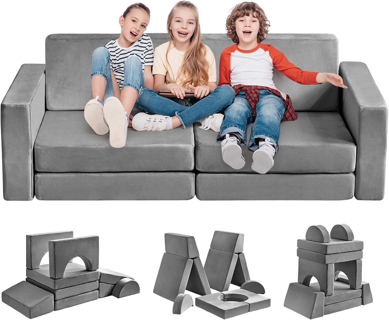 Modular Kids Play Couch, Kids Play Couch for Age 1-16, Kids Modular ...