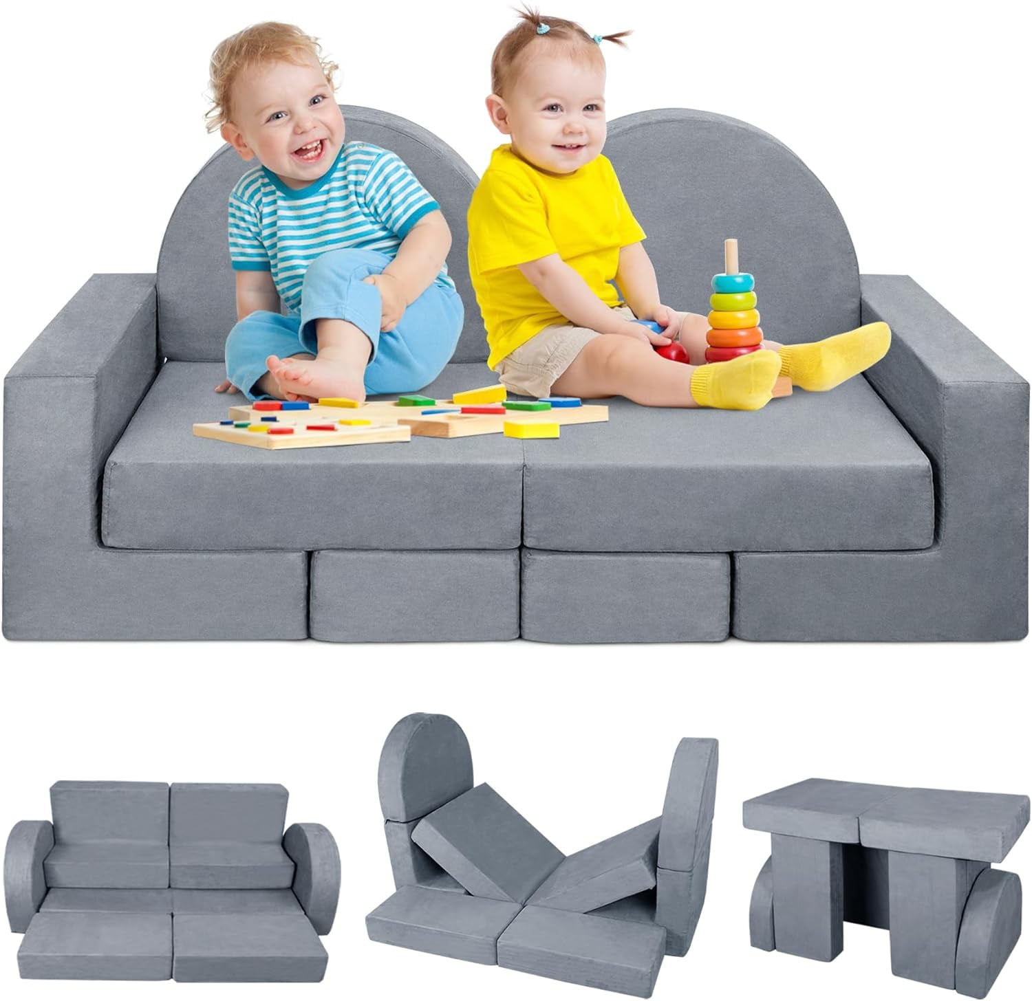 Modular Kids Play Couch, Floor Sofa for Children, Creativing Playroom ...