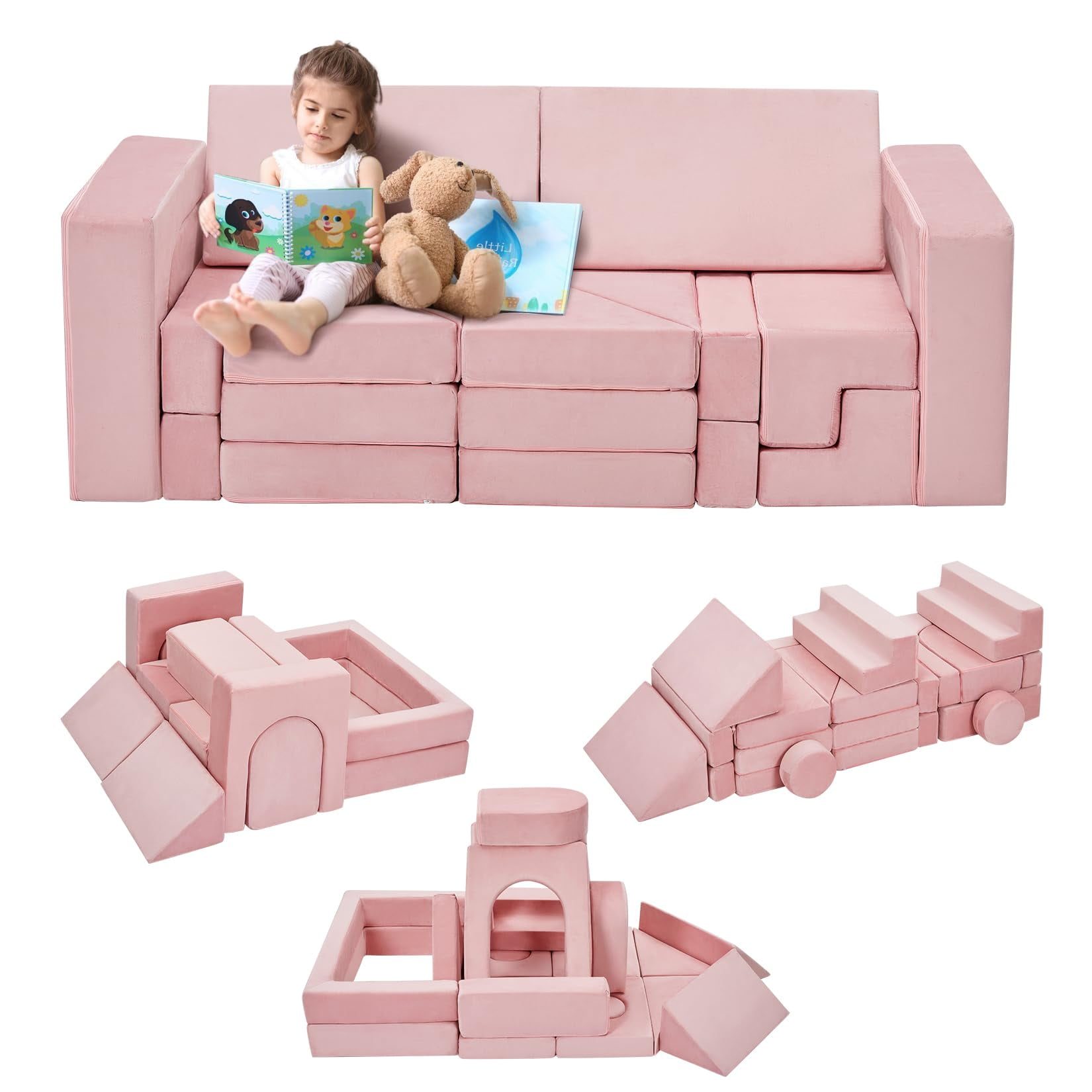 Modular Kids Play Couch, Toddler Couch Kids Sofa, Child Sectional Sofa ...