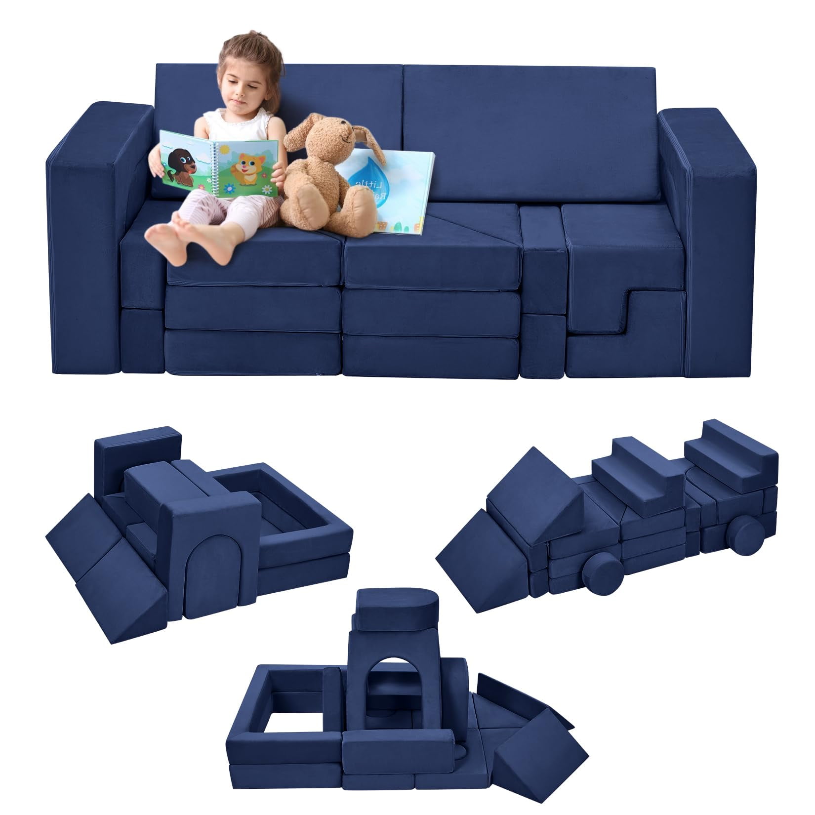 Modular Kids Play Couch, Toddler Couch Kids Sofa, Child Sectional Sofa ...
