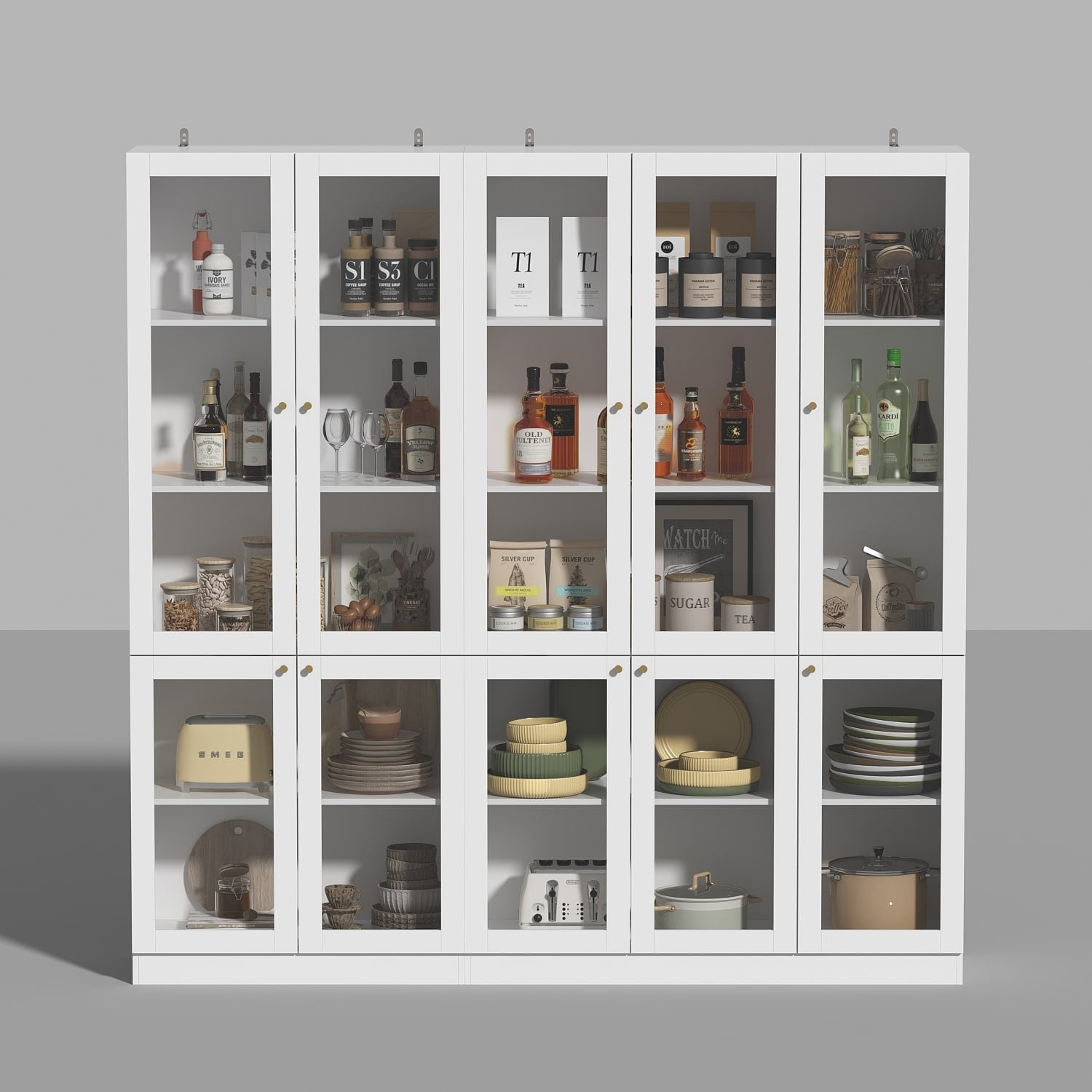 Timechee Modular Kitchen Utility Buffet,Large Cupboard Pantry Display ...