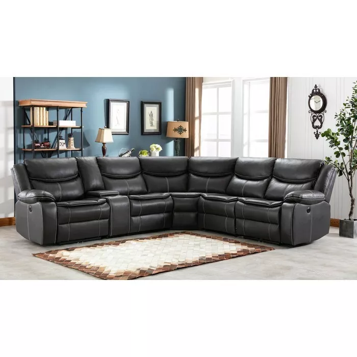 Modular L-Shaped Power Reclining Sofa with USB Port, Power Outlet ...