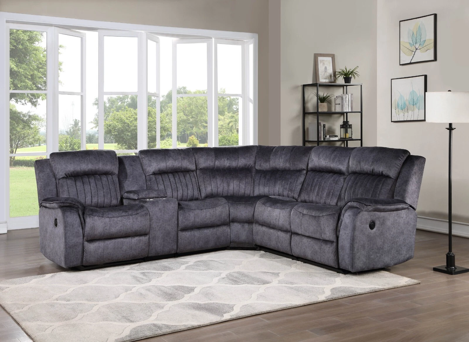 Modular L-Shaped Reclining Sectional Sofa, 2 Power and 1 Manual ...