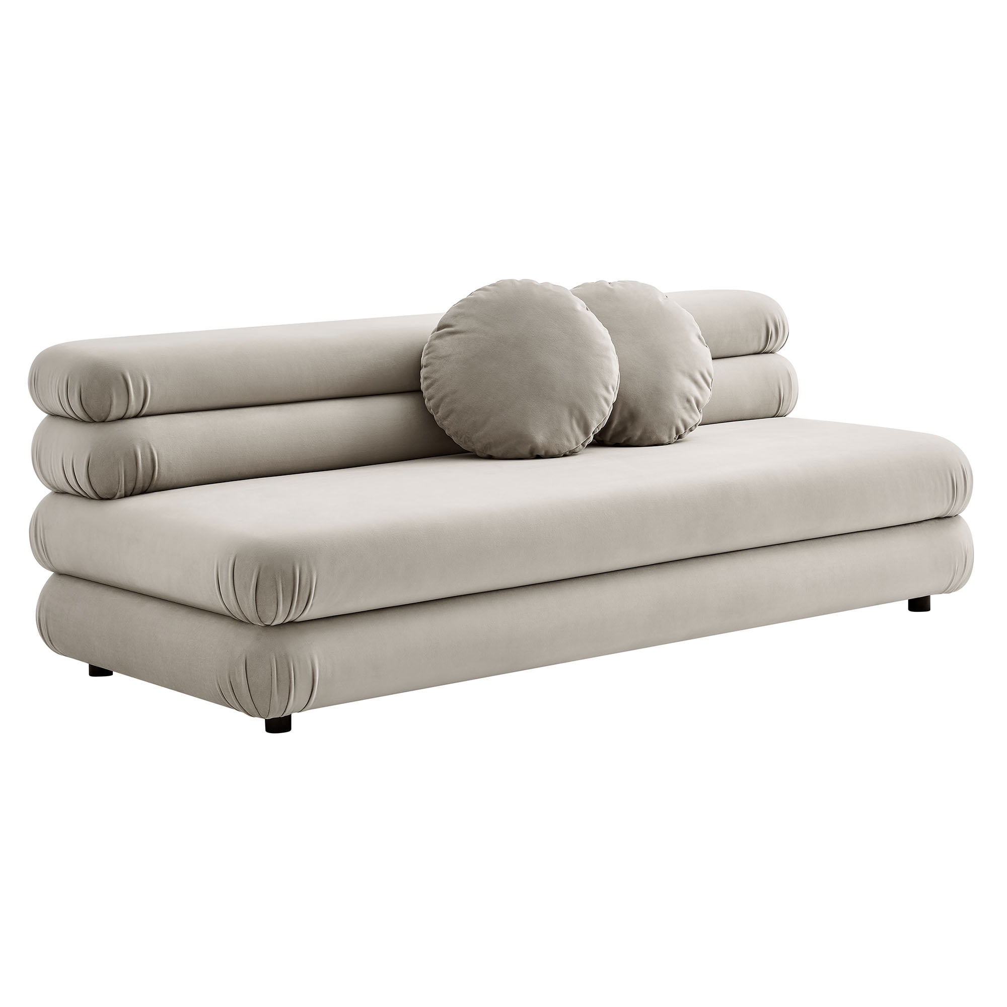 Modular Loveseat Sofa, Tufted, Brown, Velvet, Living Room Lounge Cafe ...