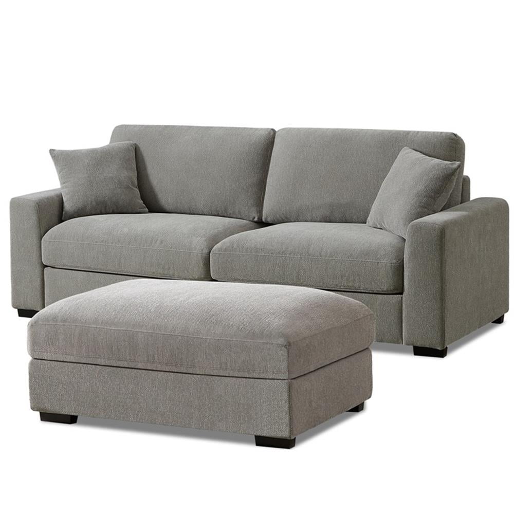 Modular Loveseat with Ottoman Chaise Chenille Extra Wide Couch ...