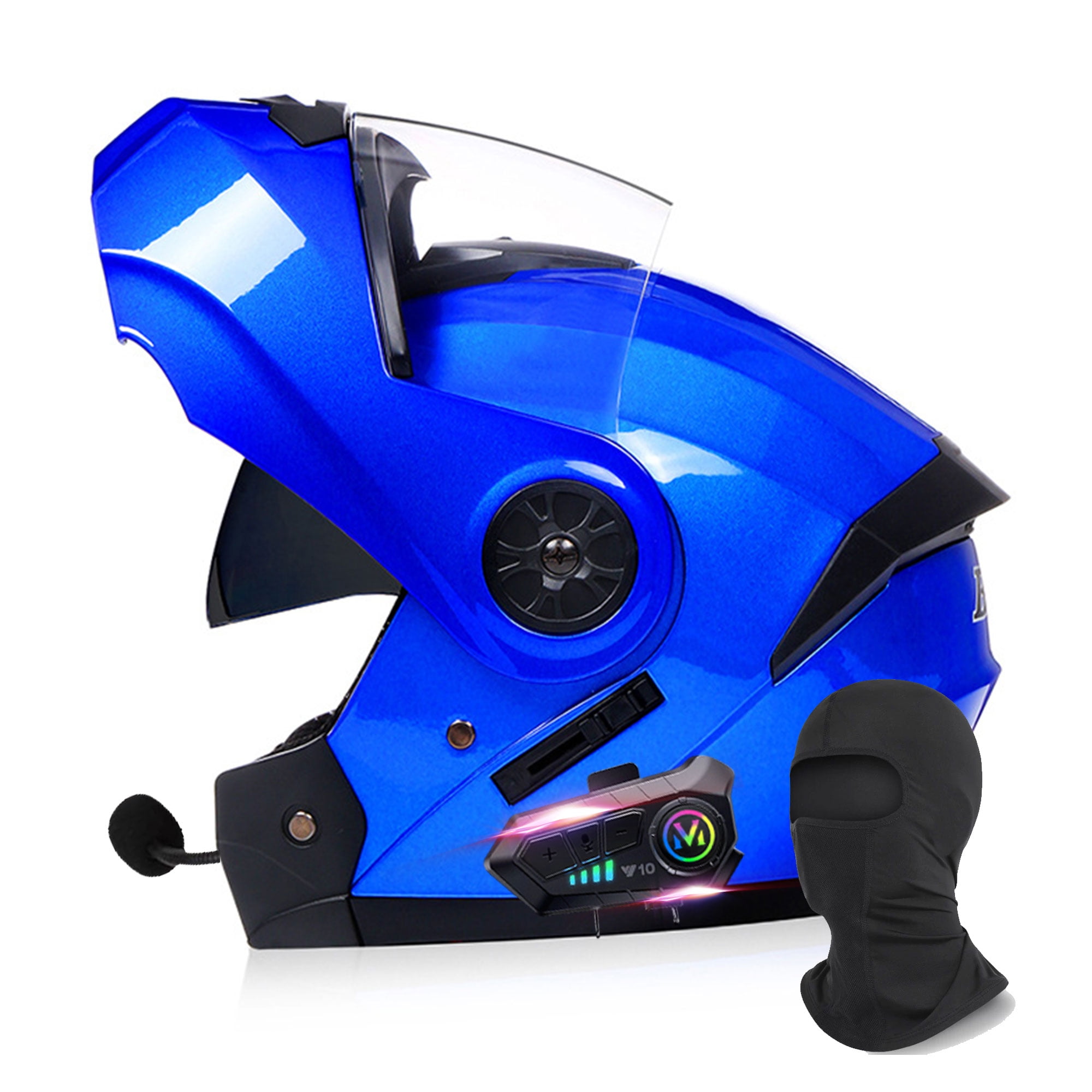 Modular Motorcycle Helmet Bluetooth Integrated - DOT Full Face Flip-Up ...