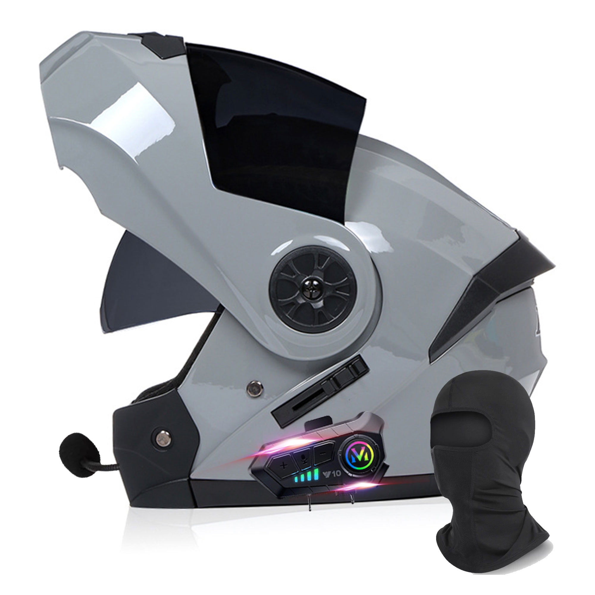 Modular Motorcycle Helmet Bluetooth Integrated - DOT Full Face Flip-Up ...