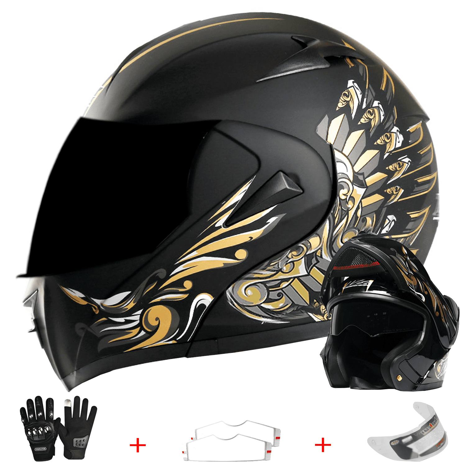 Modular Motorcycle Helmet,Helmet Full Face Flip Up Front Crash Helmet ...