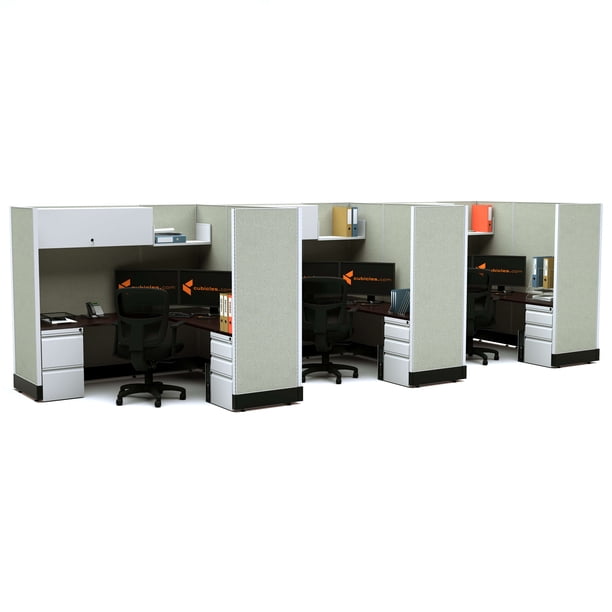 Modular Office Desk Furniture 67H 3pack Inline Powered Cubicles ...