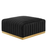 Modular Ottoman Accent Chair, Gold Black, Velvet, French Living Lounge ...