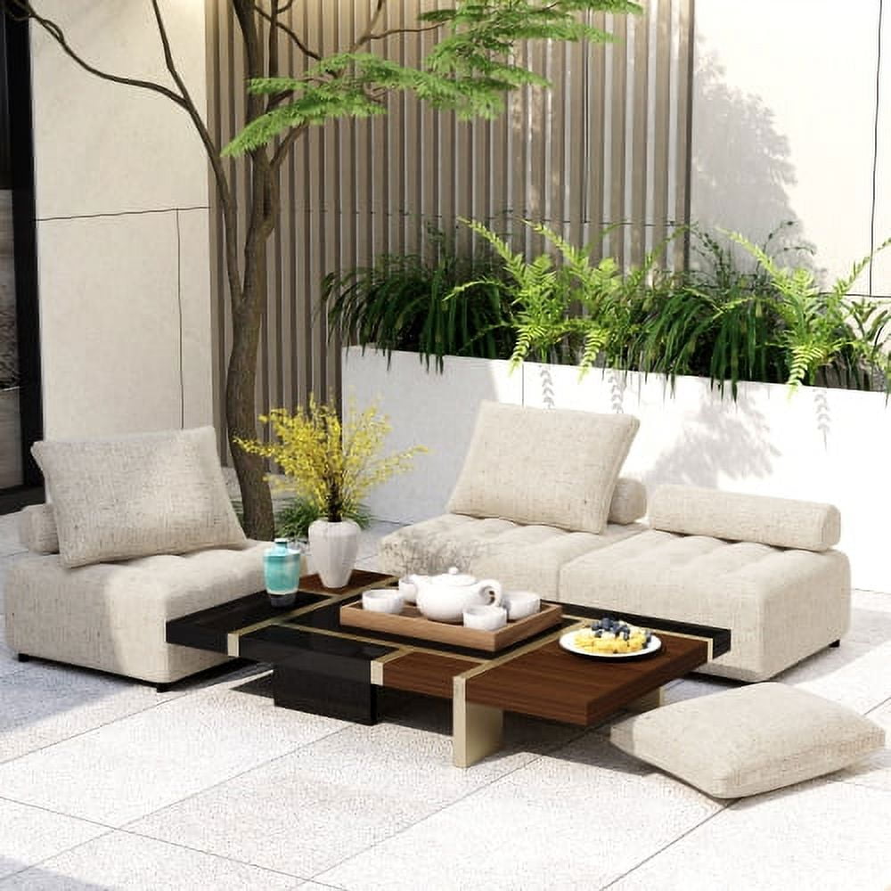 Modular Patio Furniture Set - Outdoor Sectional Sofa with Wicker ...