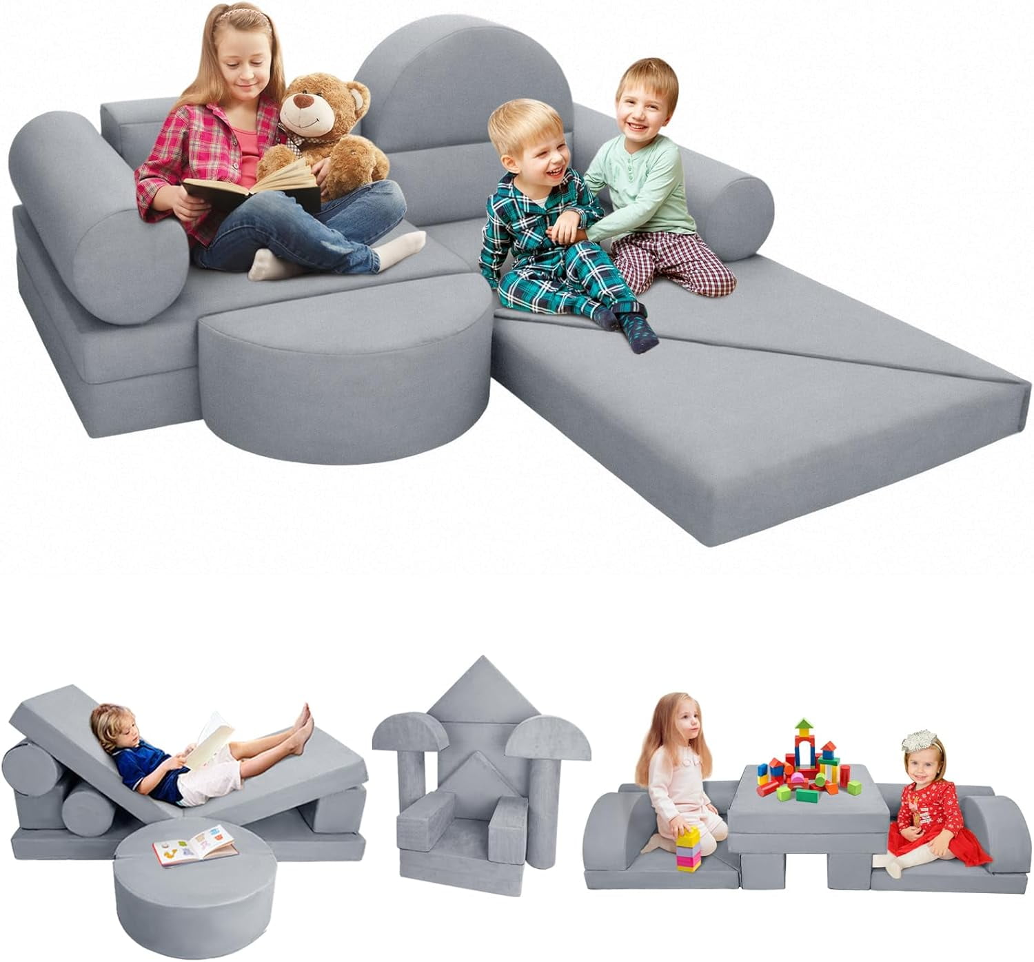 Modular Play Couch for Kids Toddler Teens, Premium Kids Sofa for Boys ...