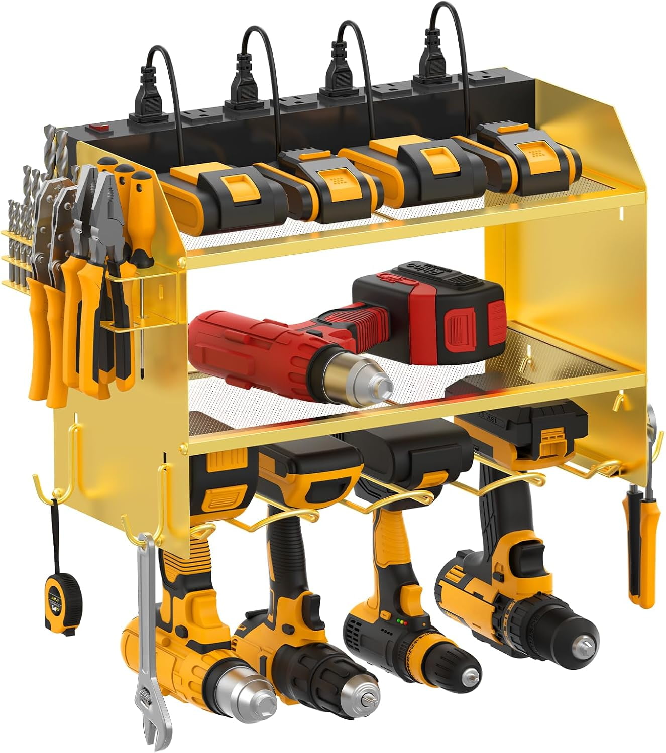 Modular Power Tool Organizer Wall Mount with Charging Station. Garage 4 ...