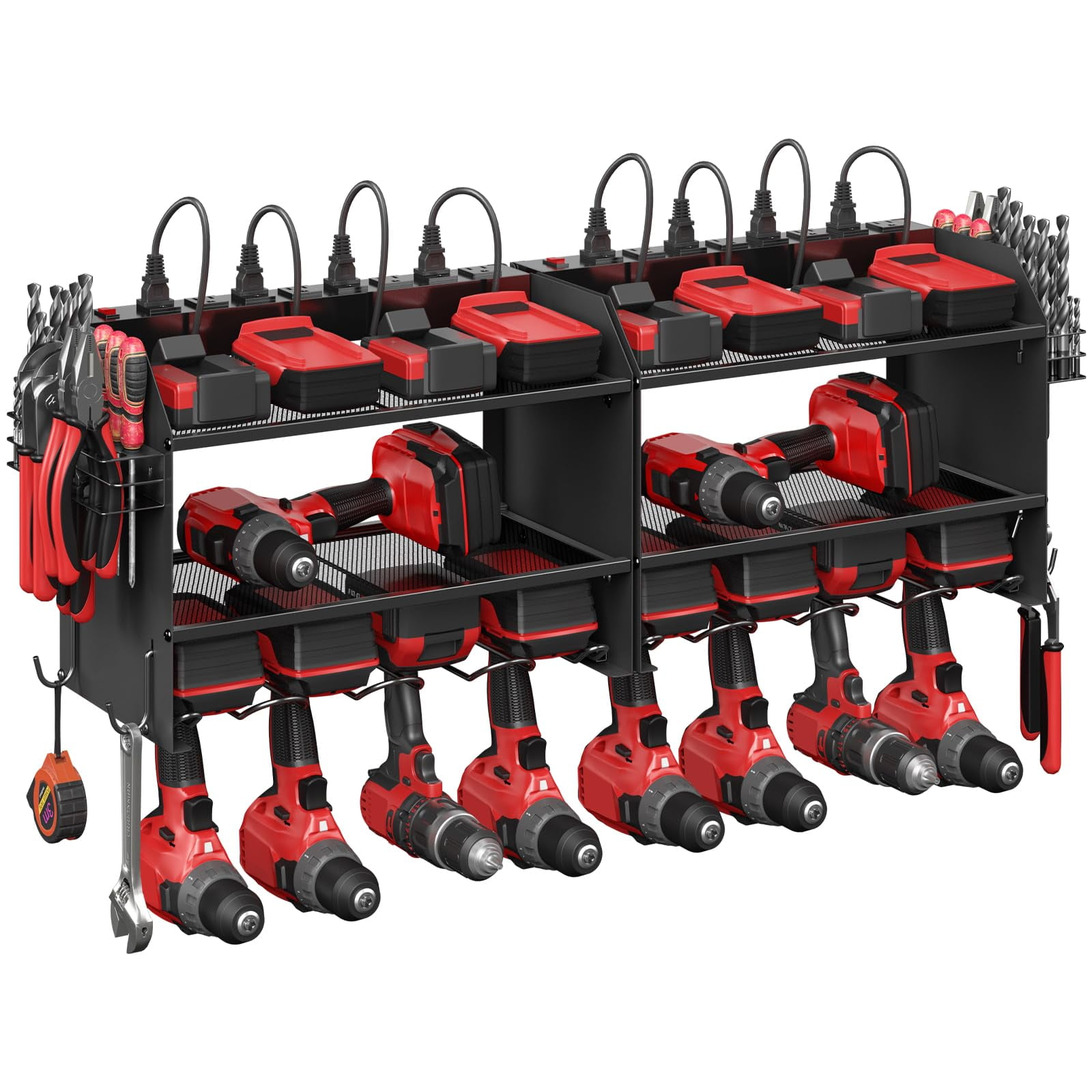 Modular Power Tool Organizer Wall Mount with Charging Station. Garage 4 ...