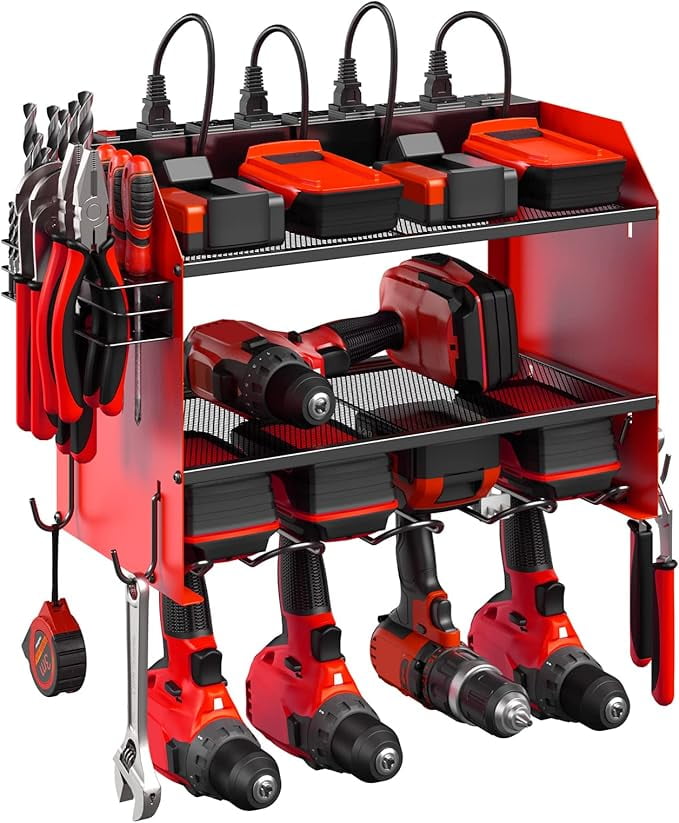 Modular Power Tool Organizer Wall Mount with Charging Station. Garage 4 ...