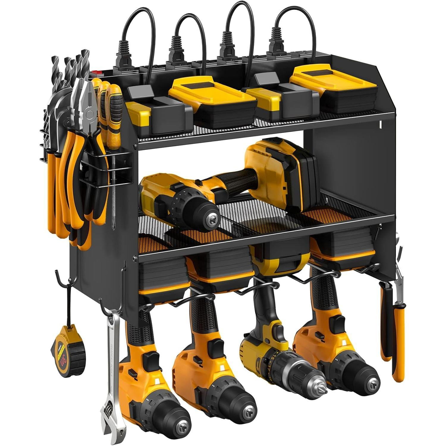 Modular Power Tool Organizer Wall Mount with Charging Station. Garage 4 ...