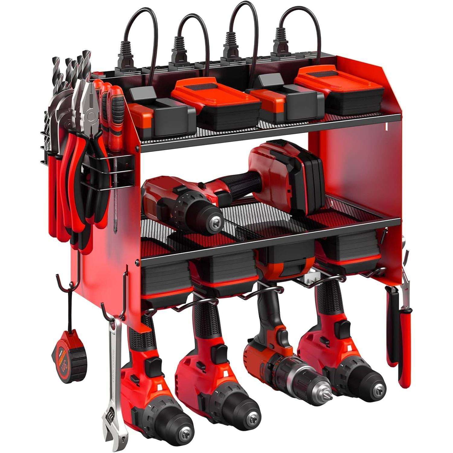 Modular Power Tool Organizer Wall Mount with Charging Station. Garage 4 ...