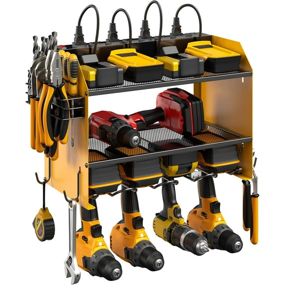 Modular Power Tool Organizer Wall Mount with Charging Station. Garage ...