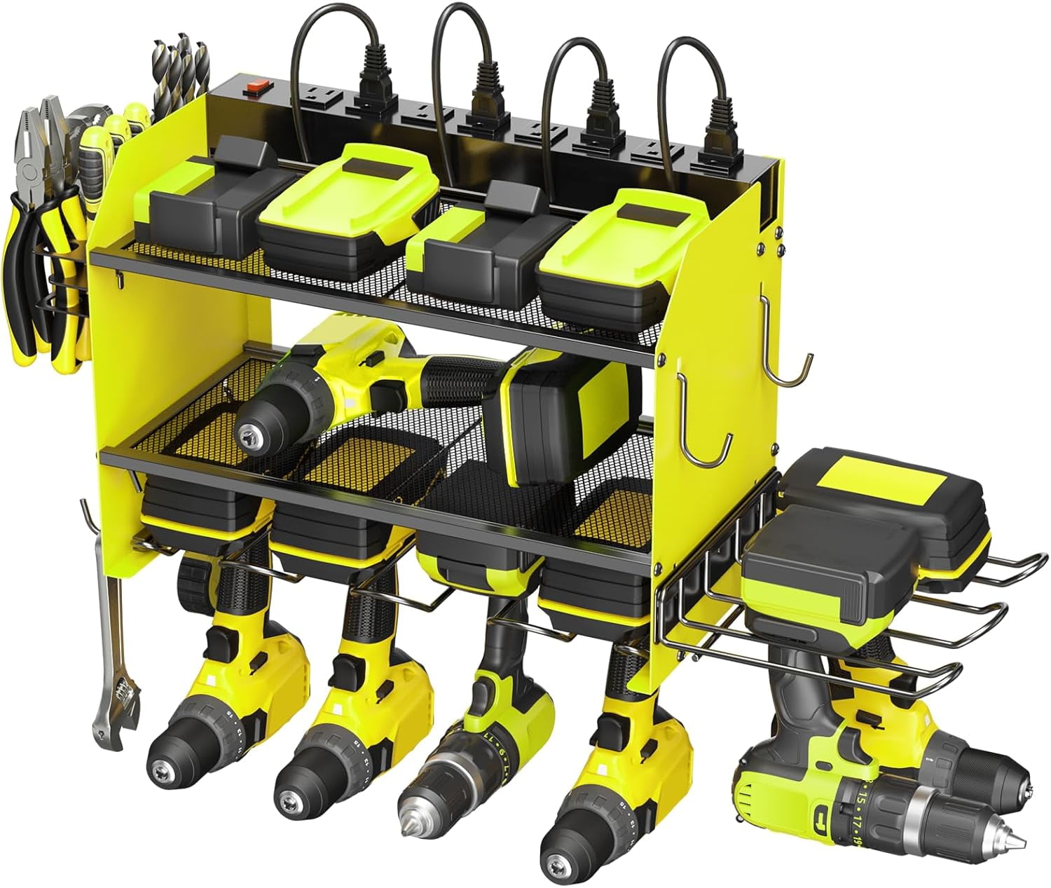 Modular Power Tool Organizer Wall Mount Charging Station, Green 6 ...