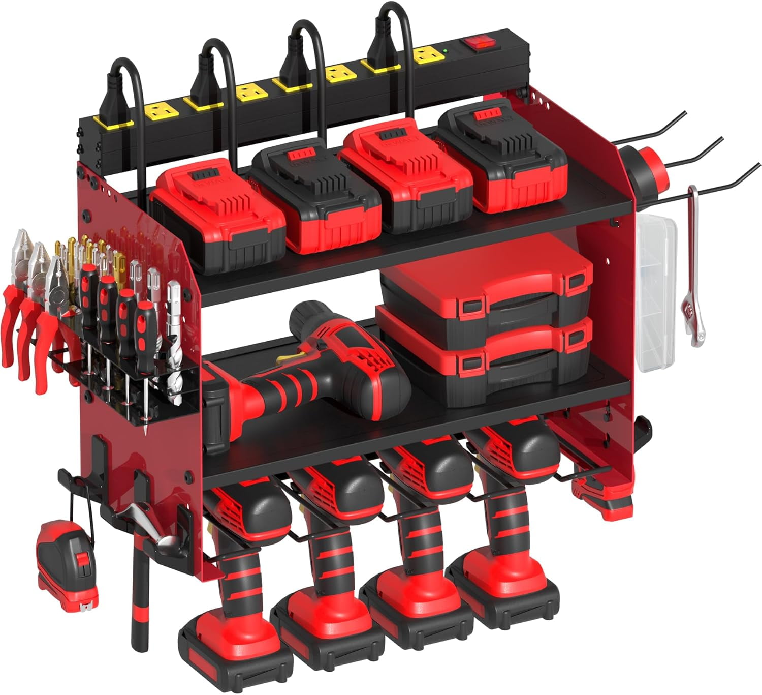 Modular Power Tool Organizer Wall Mount wtih Charging Station,4 Drill ...