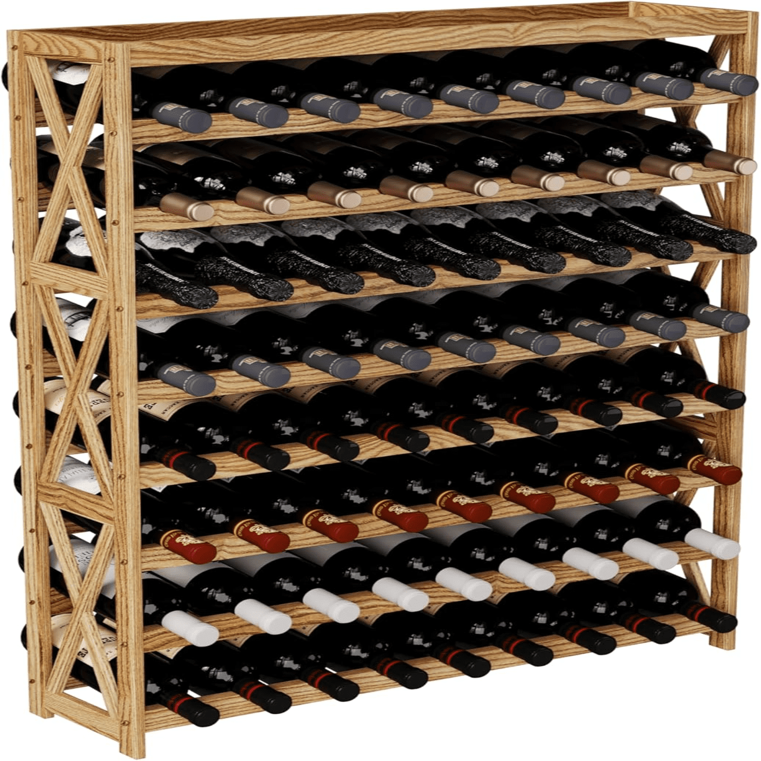 Modular Real Wood Wine Storage Racks - Stackable Free Standing Floor ...