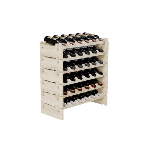 Modular Real Wood Wine Storage Racks - Stackable Free Standing Floor ...