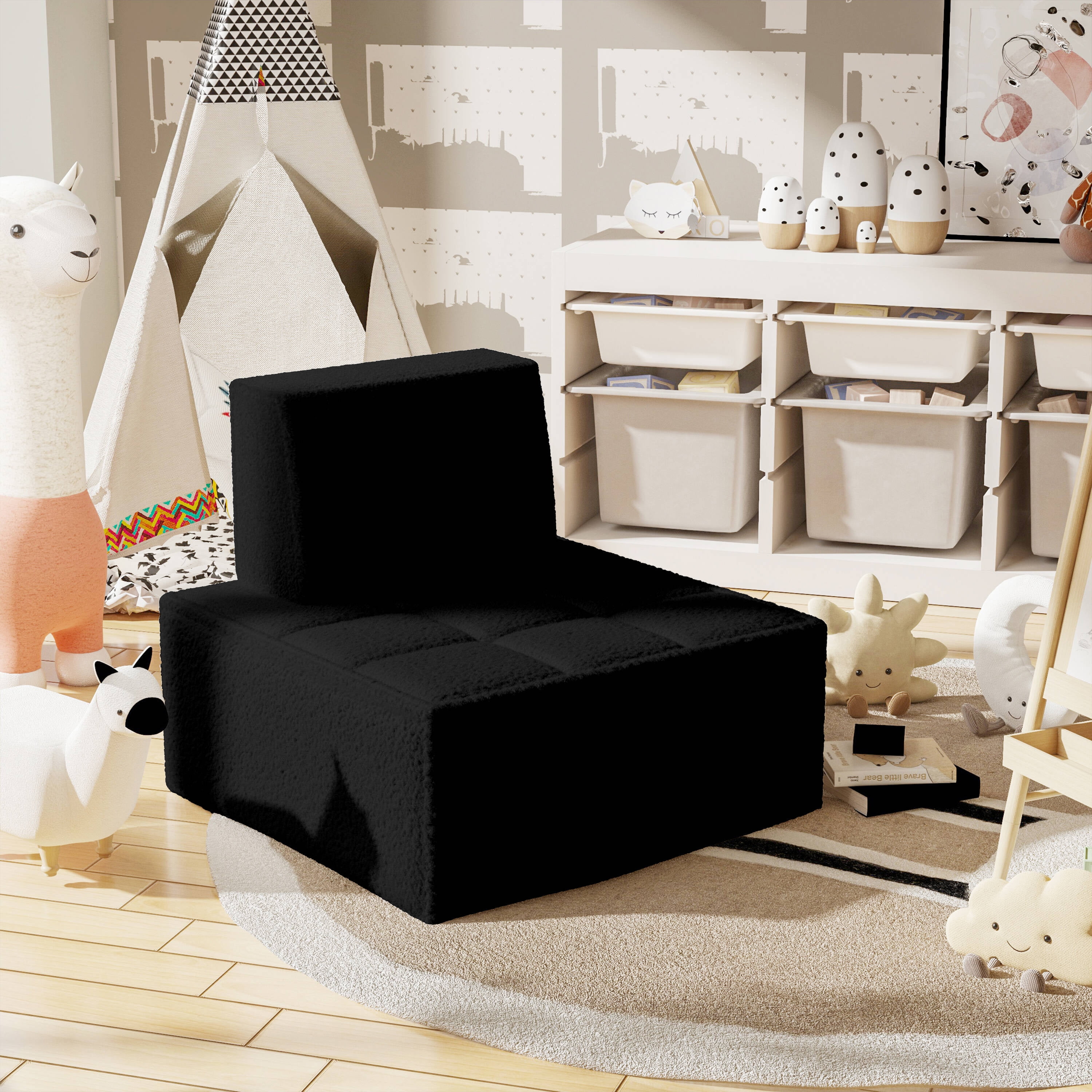 Modular SVS Sofa Chair, Cozy Floor Lounge Seating, No Armrests, Small ...