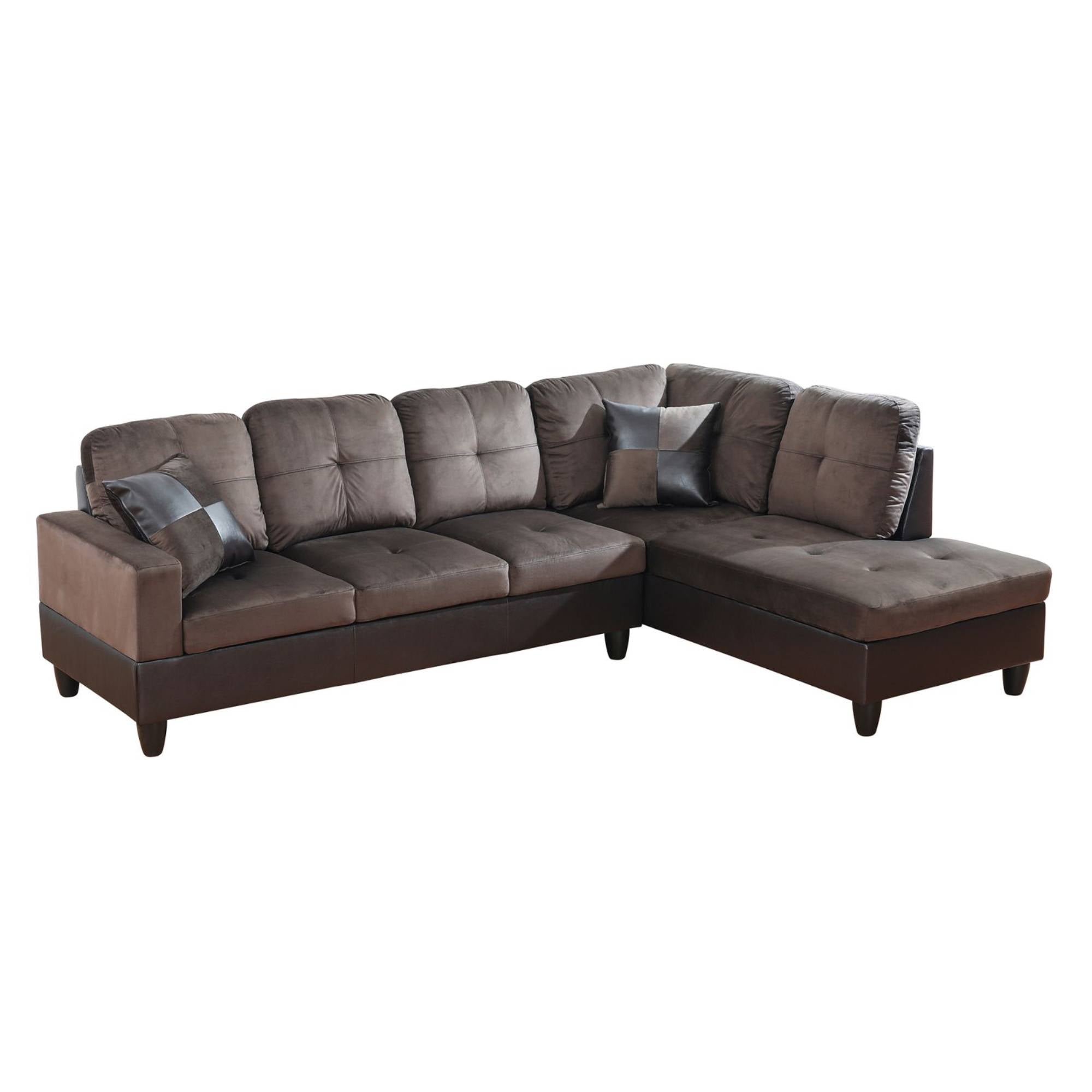 Modular Sectional Couch 3 Pieces Sofa Set with Chaise Flannel PVC L ...