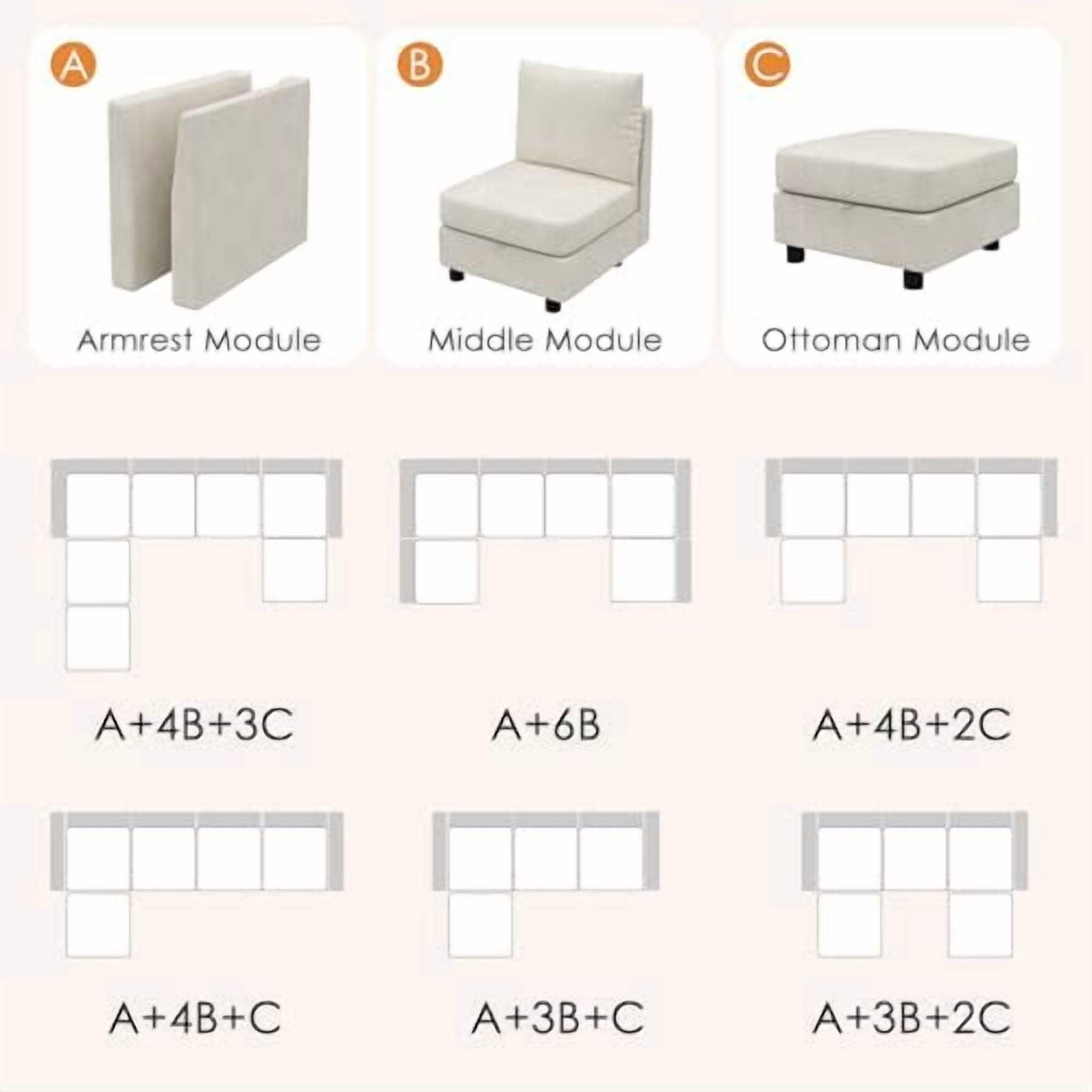 Modular Sectional Couch Armrest Backrest Side Armrest Module with USB ...