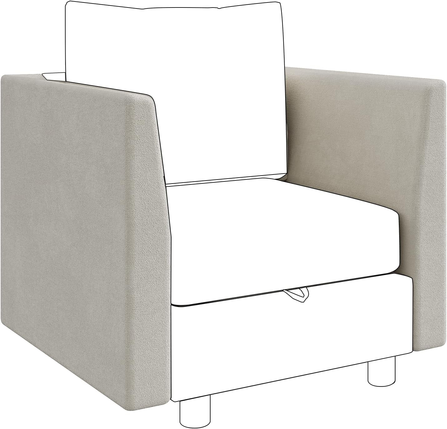 Modular Sectional Couch Armrest Backrest Side Armrest Module with USB ...