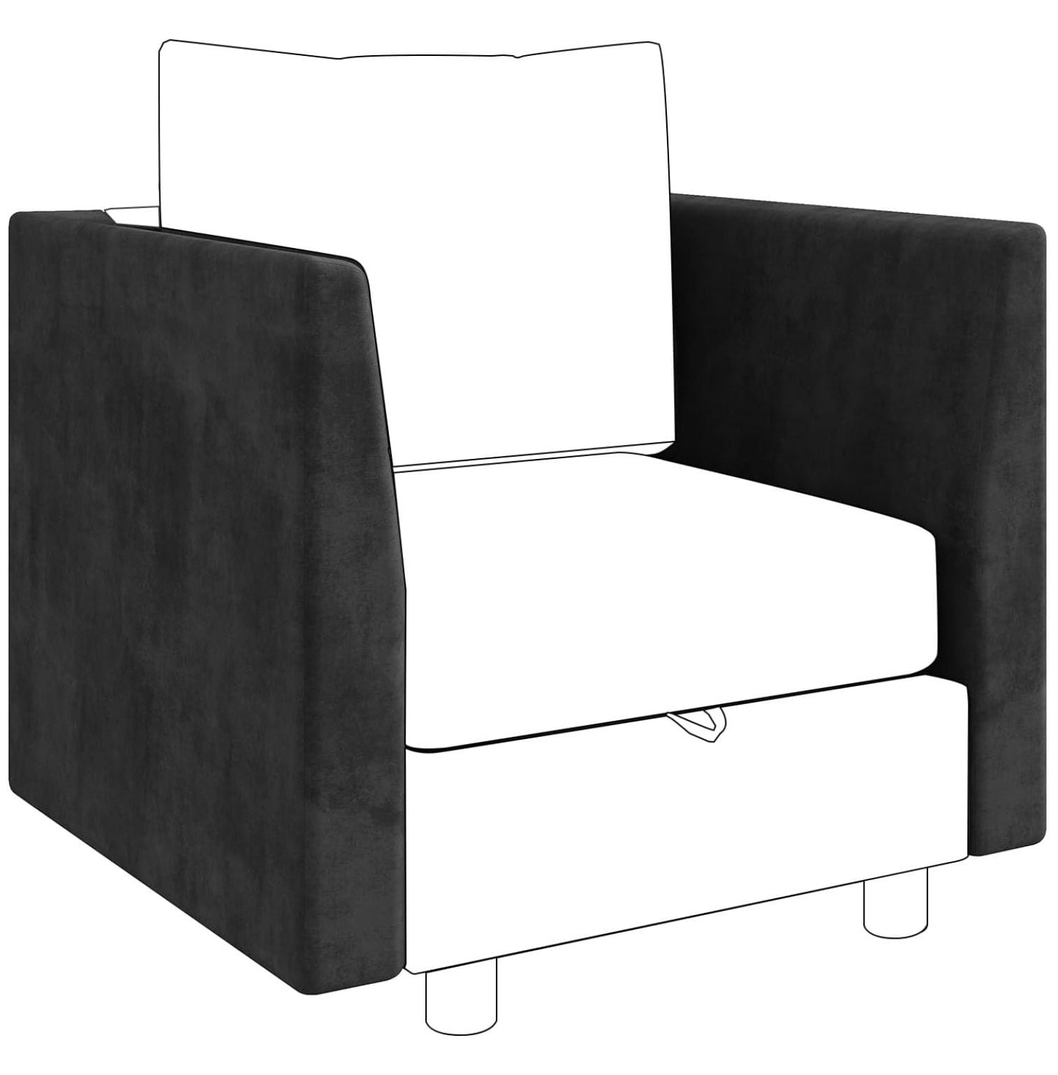 Modular Sectional Couch Armrest Backrest Side Armrest Module with USB ...