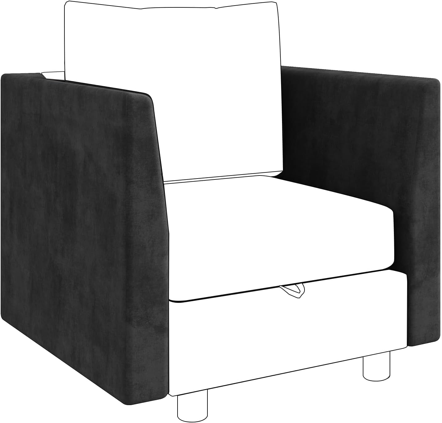 Modular Sectional Couch Armrest Backrest Side Armrest Module with USB ...